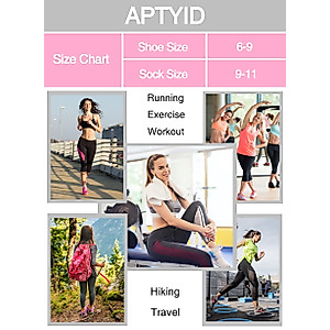 APTYID Women's Ankle Socks Athletic Cushioned Running, Size 6-9, Grey, 6 Pairs