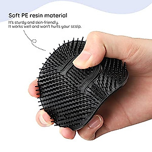 Segbeauty Scalp Massage Brush, 6 pcs Shampoo Brush Floral Shower Comb, Classic Hairdresser Hair Comb, Pocket Hairbrushes Set, Head Massage Brush for Hair Growth Beard Brush Pet Grooming Brushes Black