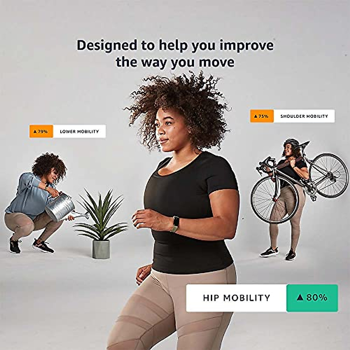 Amazon Halo View fitness tracker, with color display for at-a-glance access to heart rate, activity, and sleep tracking – Active Black – Medium/Large