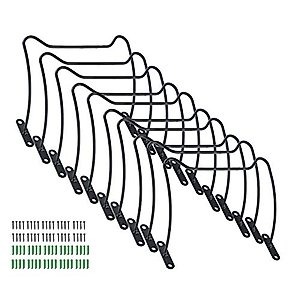 NATGAI Wall Mounted Wine Racks 10 Pack Iron Wine Bottle Display Holder Rack Hanging Wine Organizer Rack with Screws for Beverages/Liquor Bottles Storage