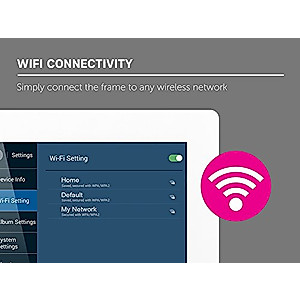 Aluratek 8 Inch WiFi Digital Photo Frame with Touchscreen IPS LCD Display and 8GB Built-in Memory,White
