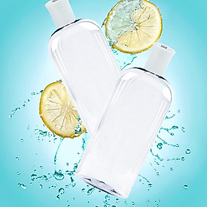 JNDUBZ Plastic Squeeze Bottle with Flip Cap 8 Oz - Refillable Portable, Travel Size, Leak Proof and Reusable for Household Use, Shampoo, Conditioner, Cleaning Solutions (2 Pack, 473 ml)