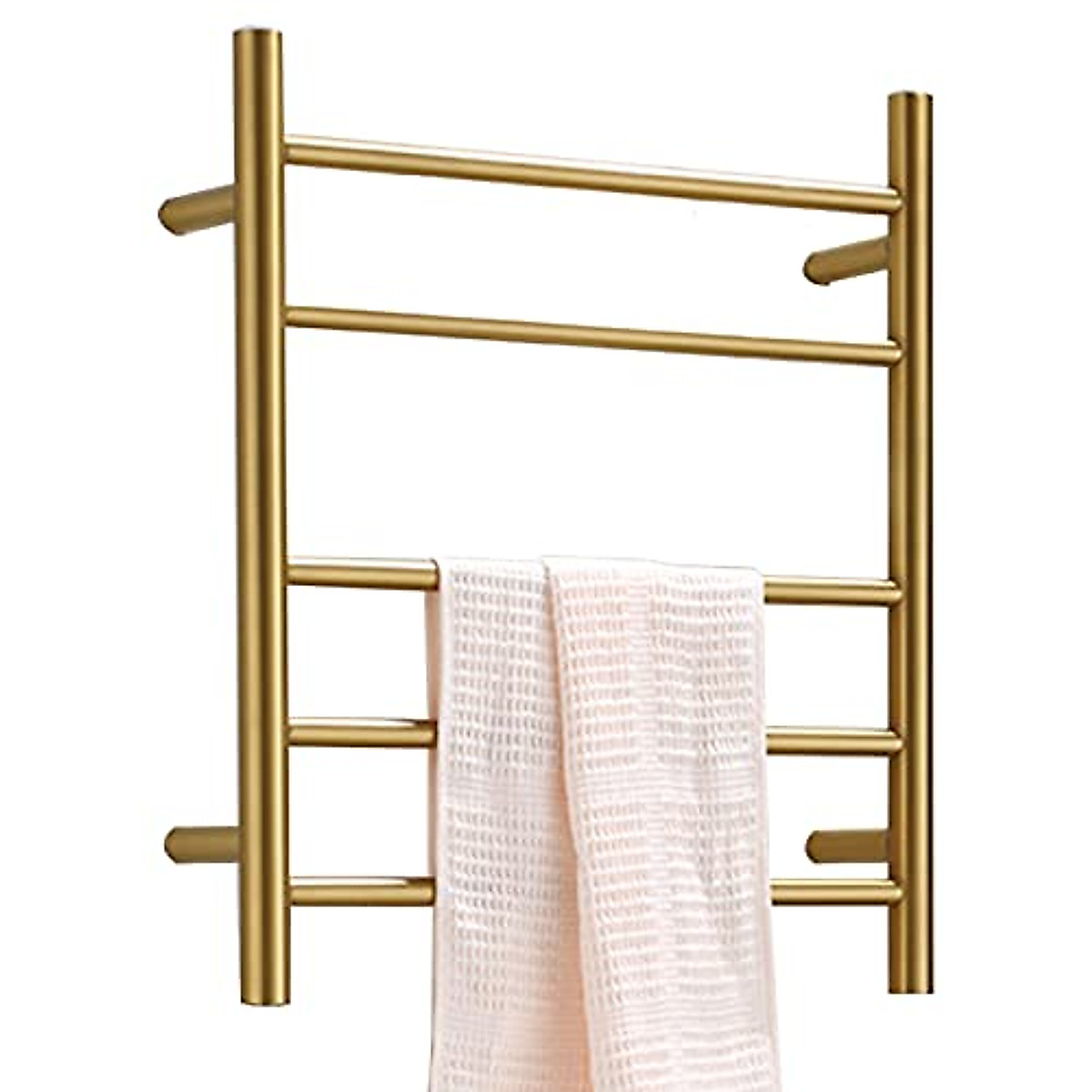 Bathroom Towel Warmer Electric Heated Towel Rack, Black Towel Warmer Wall Mounted Electric Heated Towel Rack with 8 Round Bar, Drying Rack 304 Stainless Steel Electric Heated Towel Rail Rack for Bathr