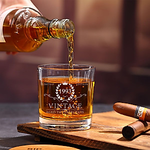 31th Birthday Gifts for Men, Whiskey Glass Set in Gift Box, 31th Birthday Decorations for Him, Dad, Husband, Friends, 31 Year Anniversary, Bday Gifts Ideas - Ice Ball Mold & Coaster & Gift Card