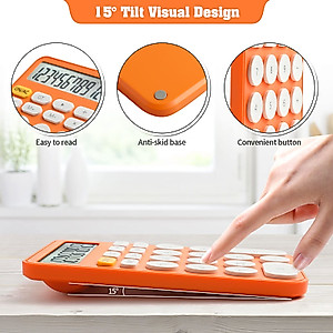 AOAILION Standard Calculator 12 Digit with Large LCD Display and Big Buttons,Cute Calculator,Desktop Calculator for Office, Home, School (White)