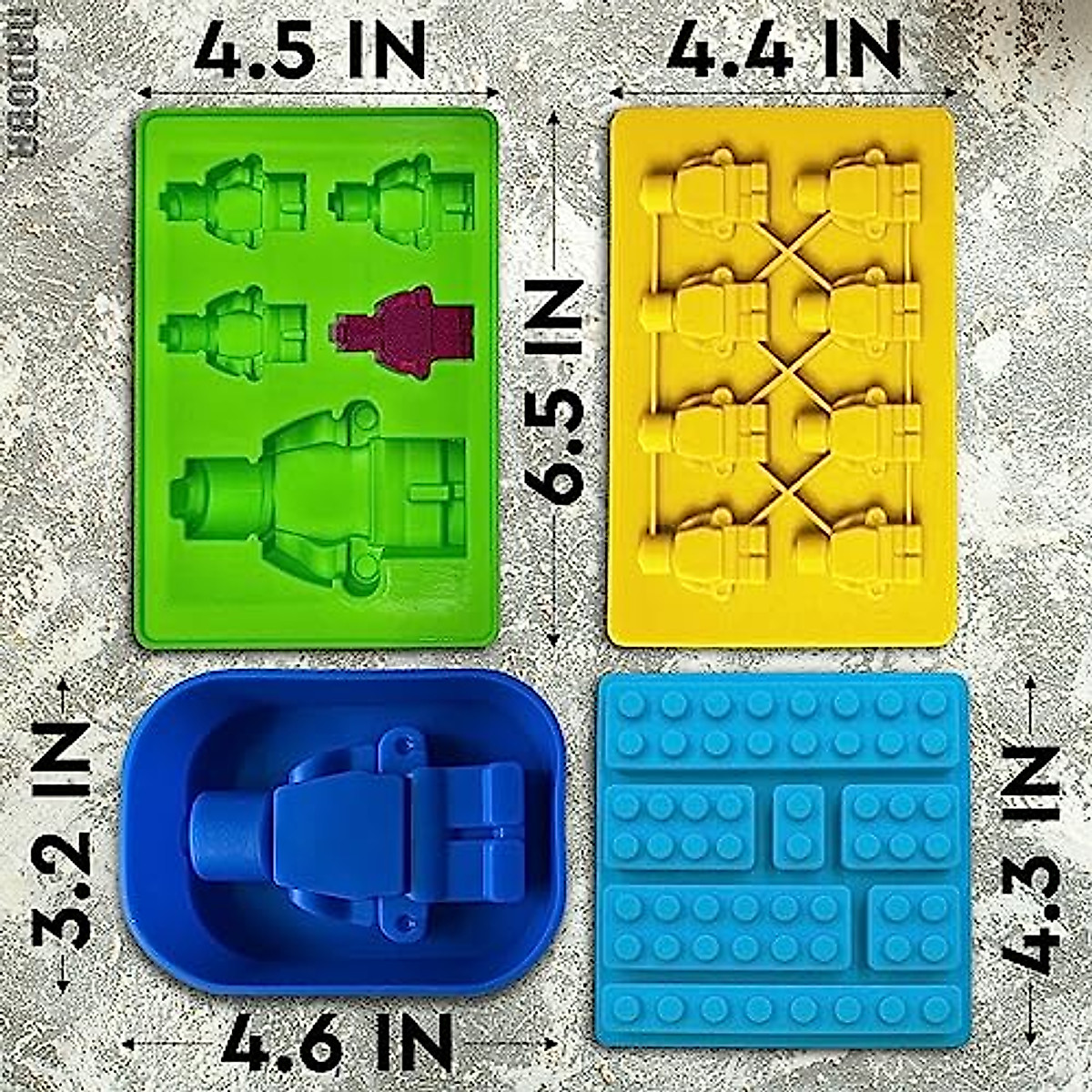 Building Block Silicone Molds for Baking Supplies - 6Pcs Brick Mold Silicone Ice Cube Mold Dome Silicone Mold Jelly Candy Making Supplies - Hot Chocolate Candy Molds Silicone Robot Candy Making Tools
