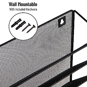 Mind Reader Vertical File Storage, 12.75 (L) x 4.25 (W) x 16 (H) inches, Black