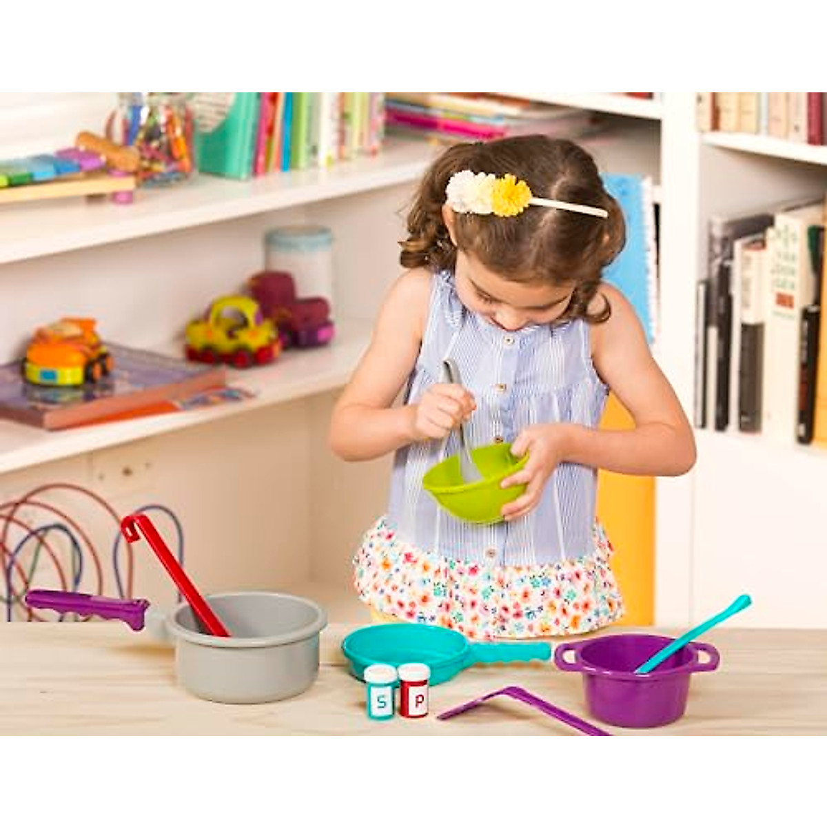 Battat – Pretend Cooking Set – Plastic Kitchen Toys – Play Dishes & Utensils-Toddler Cooking Set – 3 Years + (21 Pcs)