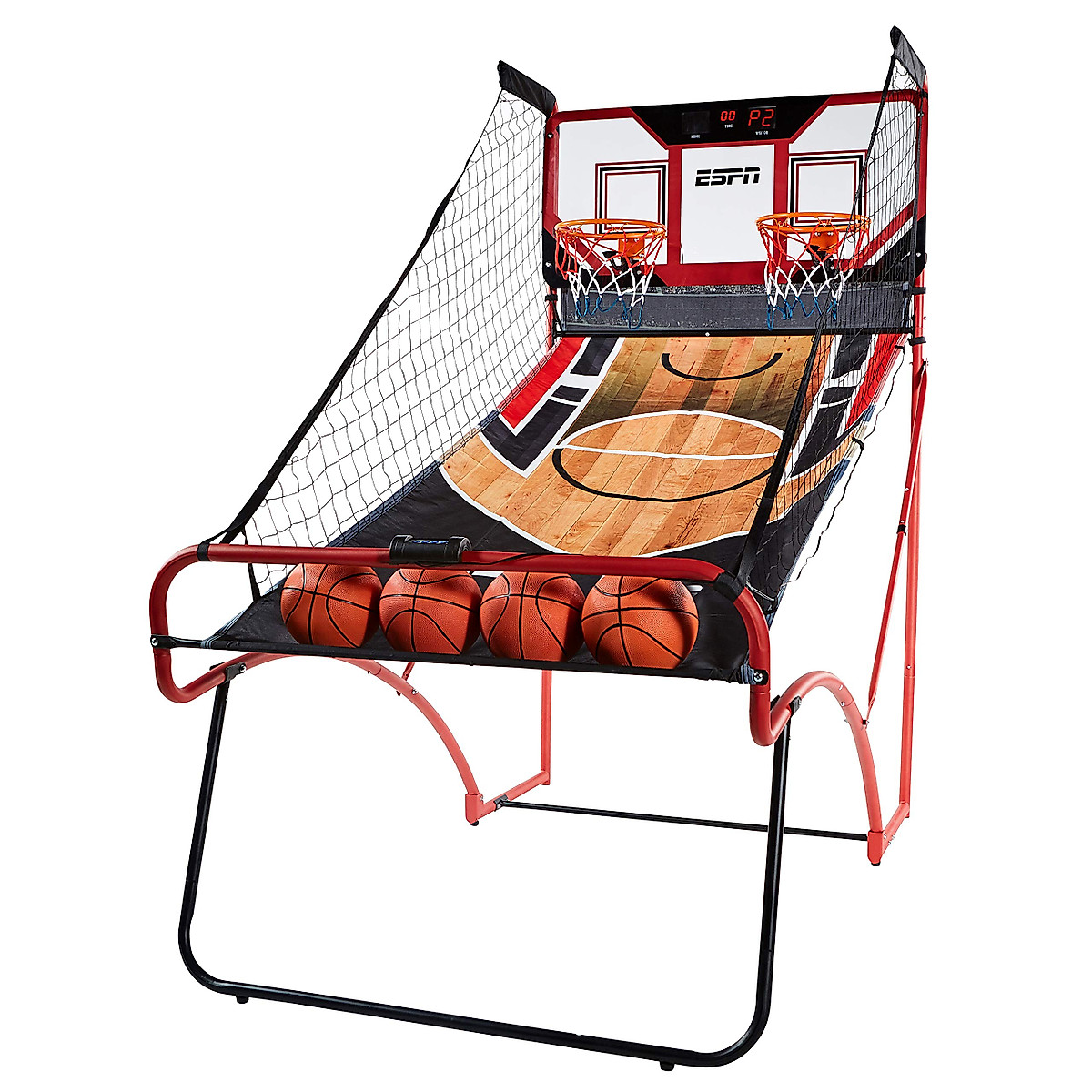 ESPN EZ Fold 2 player Basketball Game with Polycarbonate Backboard and LED Scoring