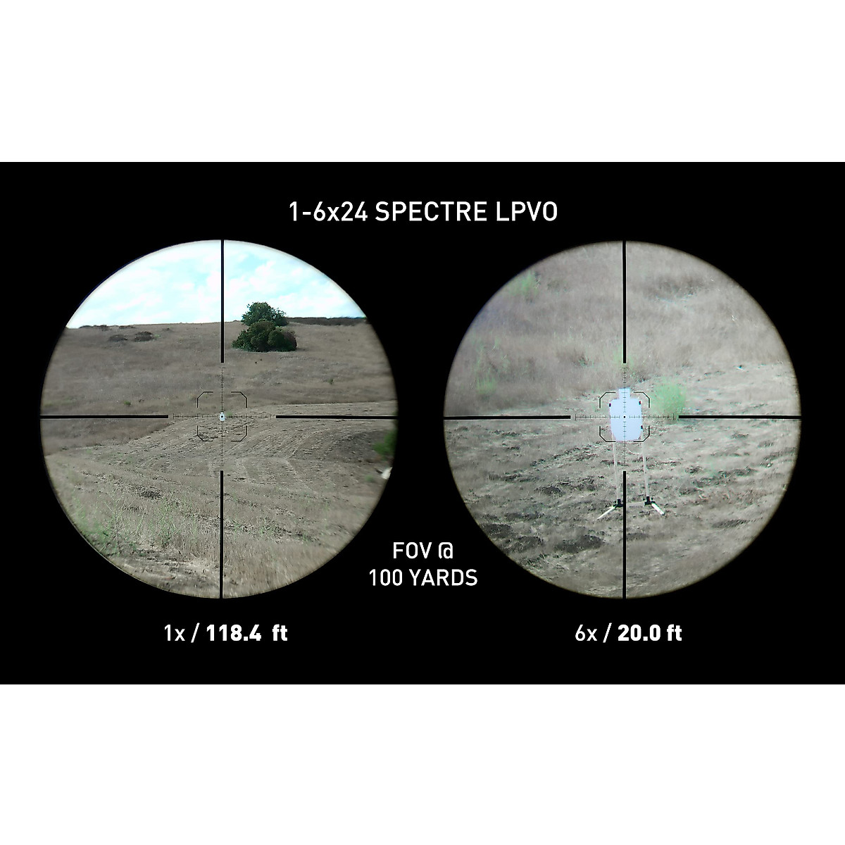 Monstrum Spectre 1-6x24 LPVO Rifle Scope | Black