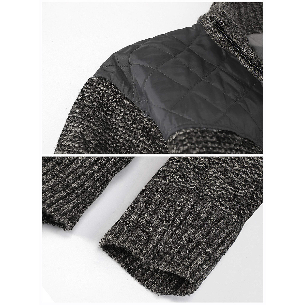 Gioberti Boy's Knitted Full Zip Cardigan Sweater with Soft Brushed Flannel Lining, Melange Charcoal, Size 12