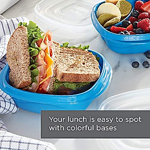 Rubbermaid 50-Piece Food Storage Containers with Lids for Lunch, Meal Prep, and Leftovers, Dishwasher Safe, Set of 25, Marine Blue