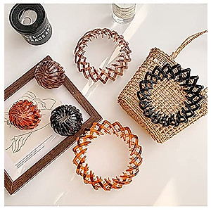 Fashion Expandable Hair Clips, Birdnest Ponytail Holders, Curling Iron Bun Maker, Hair Styling Claw Clips for Women and Girls - Hair Accessories, 3 Colors (B)