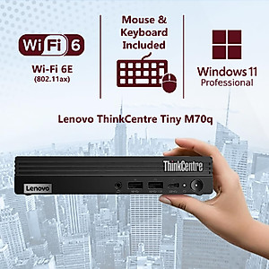 Lenovo ThinkCentre Tiny M70q Gen 5 Intel 14-Core i5-13500T (Beat i7-12700), 32GB DDR5 RAM, 1TB NVMe, WiFi 6E, Bluetooth, RJ-45, DP Port, HDMI, W11P, Business Desktop
