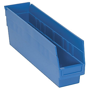 Quantum QSB803BL Store-MAX Shelf Bin, 17-7/8" Length x 4-3/8" Width x 8" Height, Blue, Pack of 20