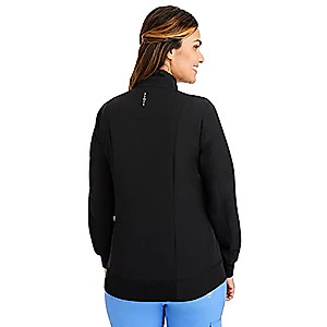 Healing Hands Womens Scrub Jacket 2 Pocket HH360 5067 Carly Zip Up Stylish Women Jacket Black L