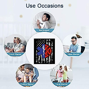 Joyloce Firefighter EMT Throw Blankets Birthday Gift Idea for Men Dad Husband Son Friend 60"x50" - Practitioner Fireman Firewoman EMS Blanket For Fire Fighter FD Department First in Last Out Responder