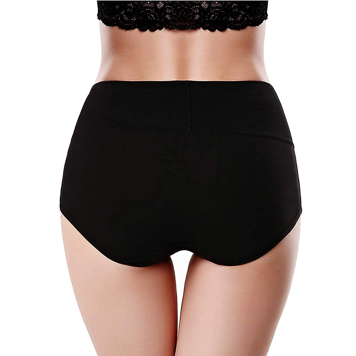 UMMISS Womens Cotton Underwear High Waist Full Coverage Brief Panty Multipack,Multi, XL