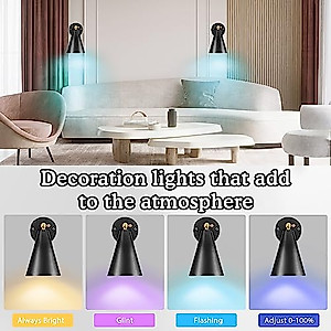 Battery Operated Wall Sconce, Wireless Wall Lights Set of 2, 13 RGB Colors Dimmable Battery Powered Wall Lamp Fixture with Remote Control, Memory Function, Auto Timer for Bedroom, Living Room, Hallway