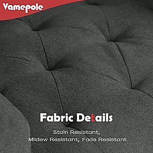 VAMEPOLE Modern Accent Chairs Set of 2, Comfy Living Room Chair, Cozy Tufted Mid Century Modern Accent Chair, Upholstered Reading Arm Chair for Living Room, Bedroom Sofa Chair(Dark Grey, Set of 2)