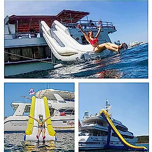VOMCIZI PVC Outdoor Large Inflatable Slide, Playground Theater Game Electric Air Pump Ladder Suitable for Sea and Lake Floating,15Ft/4.5M