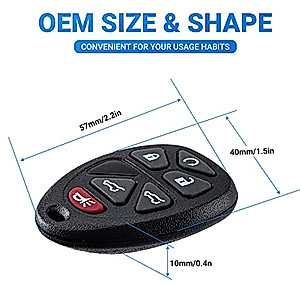 Pilida Keyless Entry Remote Car Key Fob Compatible with 2007-2014 Chevy Tahoe/Suburban| Cadillac Escalade 15913427| OUC60270 Set of 2