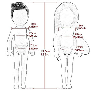 ENOCHT 22 PCS 5.3 Inch - 6 Inch Chelsea Doll Clothes and Accessories Include 5 Tops, 5 Pants for Boy Dolls, 5 Dresses for Girl Dolls and 2 Shoes, 10 Outfits Hangers