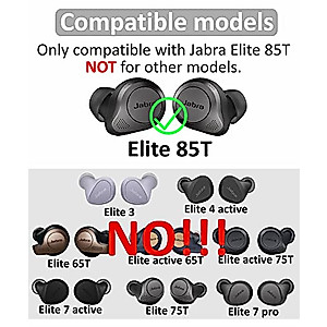 3 Pairs Memory Form Ear Tips Buds for Elite 85T, S/M/L 3 Size Replacement Reduce Noise Fit in Case Premium Earbuds Gel Compatible with Jabra Elite 85t - S/M/L Black
