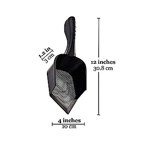SunGrow Rabbits & Ferret Poop Scoop, Mealworm Sifter, Deep Plastic Shovel, Pointed Edge for Reaching Corners, for Cat Clumping Litter