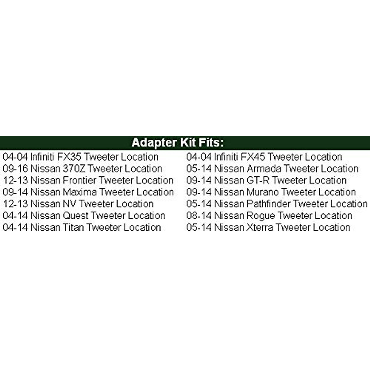 Exact Fit Tweeter/Speaker Adapter Spacer Rings For Infiniti And Fits Nissan - SAK047_125-2 Pair