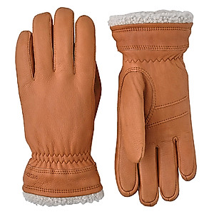 Hestra Women's Deerskin Primaloft Glove, Leather Insulated Warming Everyday Winter Glove - Cork - 8