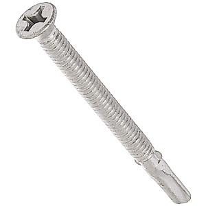 The Hillman Group 560671 12-24-Inch x 2-1/2-Inch Flat Head Phillips Self Drilling Screw with Wings, 100-Pack, No Size, No Color