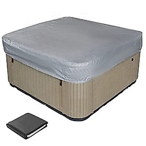 XVBVS Square Hot Tub Cover, Waterproof UV-Resistant Spa Cover, Outdoor Patio Hot Tub Cover Protector, 200D Oxford Fabric (Color : Gray, Size : 220 * 220 * 90cm)