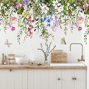 Sunflower Wall Decals Garden Butterfly Flower Wall Stickers Removable Peel and Stick Art Murals for Kids Room Nursery Classroom Living Room Bedroom Home Decoration (Sunflower)