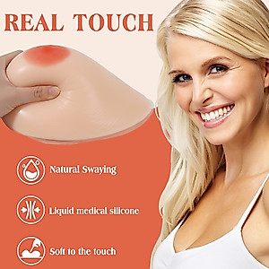 Windsleeping E cup Silicone Breast Forms Mastectomy Prosthesis Fake Boobs Breast Enhancers for Crossdresser Cosplay, 1400g/pair