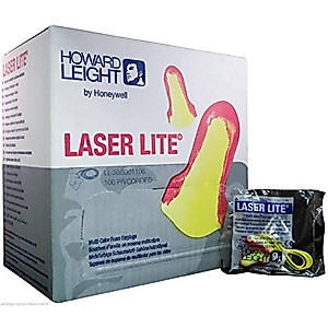 Howard Leight Laser Lite Foam Earplugs w/Cords - MS92265 (1 Box)