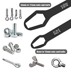 4 PCS Universal Torx Wrench Double-Head Self-Tightening Wrench, 3mm-22mm Adjustable Glasses Wrench, Multi-purpose Multi-function Wrench for Outdoor Riding Home Car Repair Tools