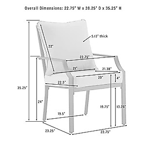 Crosley Furniture Otto 2-Piece Outdoor Chair Set, Dining Patio Chairs for Deck, Backyard, Matte Black with Gray Cushions