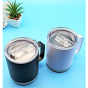 Personalized Insulated Coffee Mug with Lid - 12 oz -Customize with Name or Text - Custom Travel Cup