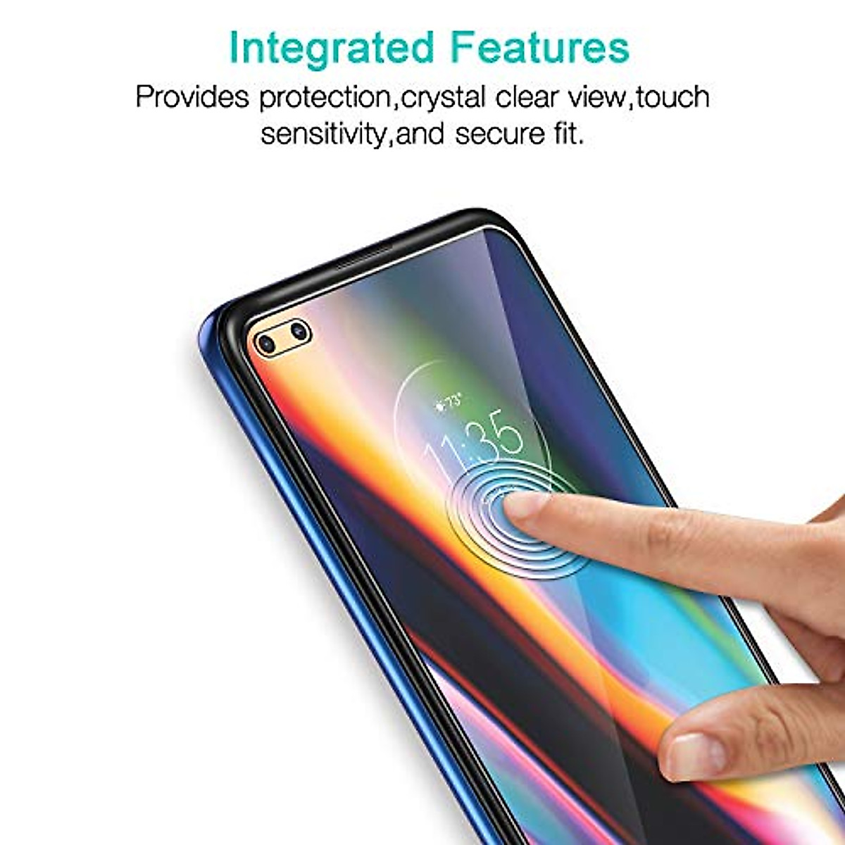 LK 3 Pack Screen Protector Compatible for Motorola Moto G 5G Plus/Moto One 5G/Moto One 5G UW Tempered Glass 9H Hardness, Case Friendly