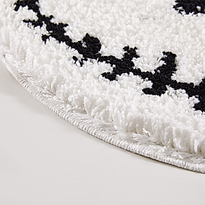 Jack Skellington Halloween Round Bathroom Rugs Mat 2ft, Non-Slip Machine Washable Soft Absorbent Shaggy Bath Rug The Nightmare Before Christmas Spooky Creepy Cute Halloween Bathroom Shower Floor Mat