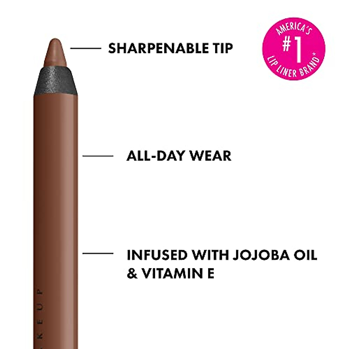 NYX PROFESSIONAL MAKEUP Line Loud Lip Liner, Longwear and Pigmented Lip Pencil with Jojoba Oil & Vitamin E - Total Baller (Rich Warm Brown)