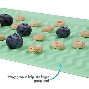 The First Years SenseAbles Finger Foods Placemat – Silicone Feeding Mat for Baby High Chairs or Table - Dishwasher Safe – Mint