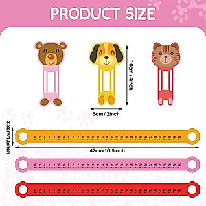 24 Pcs Slide and Learn Number Line 16.5 x 1.5 Inch PVC Number Line for Student, 0 to 30 Math Number Line Animal Positive Integers Number Lines Childhood Education Materials for School (Vivid Colors)