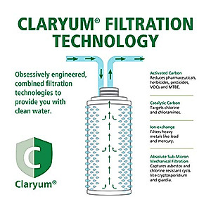 AO Smith Under Sink Water Filter System - Advanced Direct Connect Main Faucet Clean Water Filtration - Claryum Filtration Reduces 99% of 78 Harmful Contaminants - AO-MF-ADV