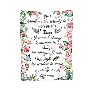 Serenity Prayer Bible Verse Blanket Prayers- Religious Religious Inspirational Christian The Bible About Love Gifts for Newborns, Couples，Women, Elderly and Patients 60"x50"