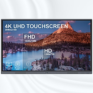 Armer 65'' Smart Board 4K UHD Touchscreen Interactive whiteboard for Classroom and Office, Built in Dual System Robust App Ecosystem for Collaboration(Wall Mount Included)
