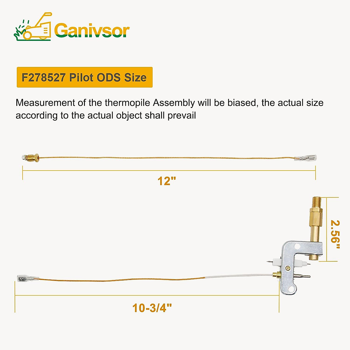 Ganivsor F278527 Pilot Assembly Portable ODS for Mr.Heater Big Buddy MH18B MH9B MH9BX and Dewalt Small Propane Heater Parts - 78422 Space Heater Pilot