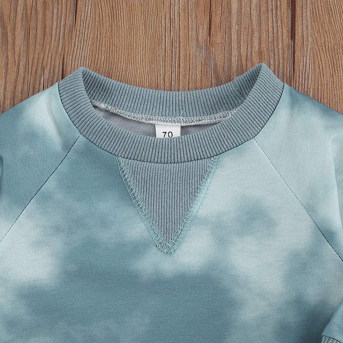 Muasaaluxi Newborn Baby Boys Outfits Long Sleeve Top Pullover Sweatshirt Long Pants Pajamas 2Pcs Tie Dye Clothes Set (Blue Gray, 0-6M)