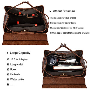 S-ZONE Women Leather Tote Bag Shoulder Handbag Bundle with Backpack Purse